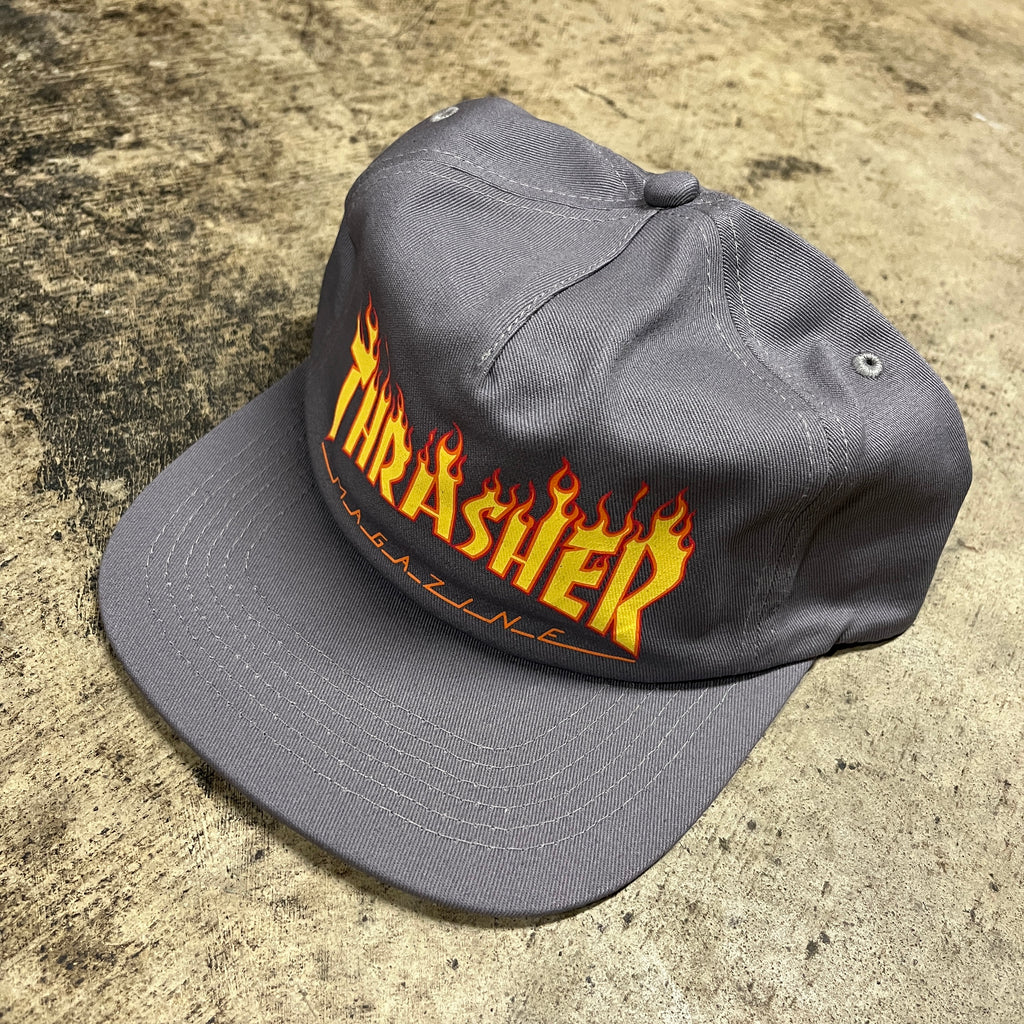 THRASHER PRINTED FLAME SNAPBACK (GREY) – 3rd Lair